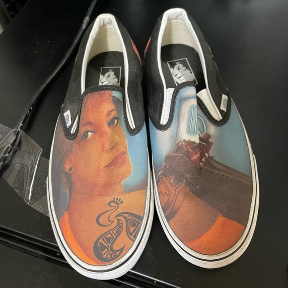 Vans | Shoes | Vans Custom Culture Classic Slip On Sneakers Tattoo Girl ...